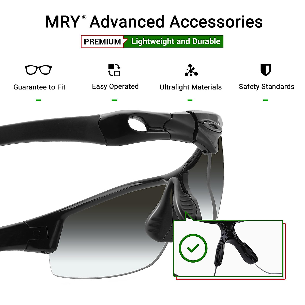 Mryok Replacement Nosepiece Nosepad for Oakley Radar Path EV RadarLock Sunglass - Black