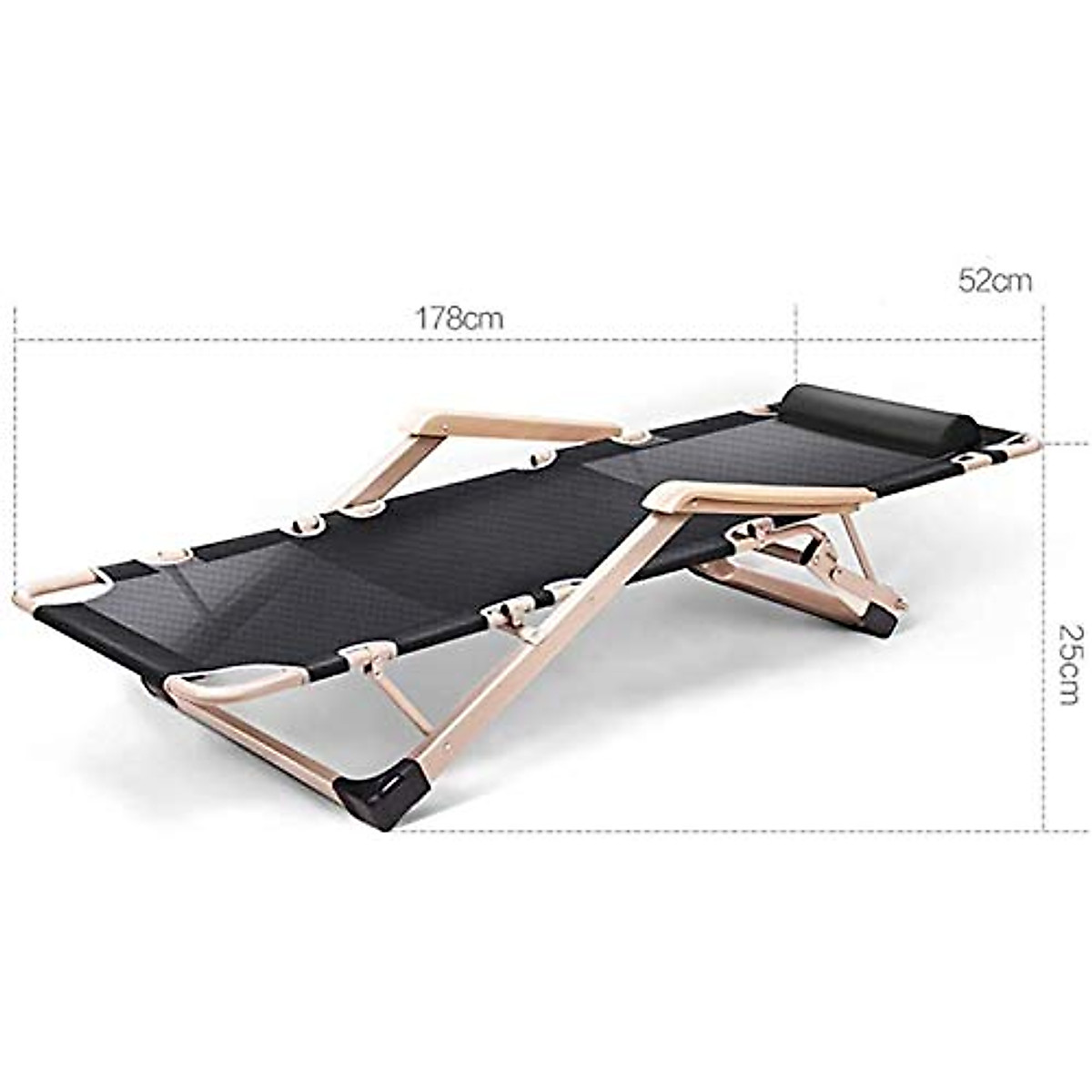 Lightweight Folding Deck Chair Padded Zero Gravity Chairs Adjustable Outdoor Folding Lounge Patio Chairs With Pillow Recliners One Size Sun Lounger Garden Chairs (Color : Navy, Size : One size)