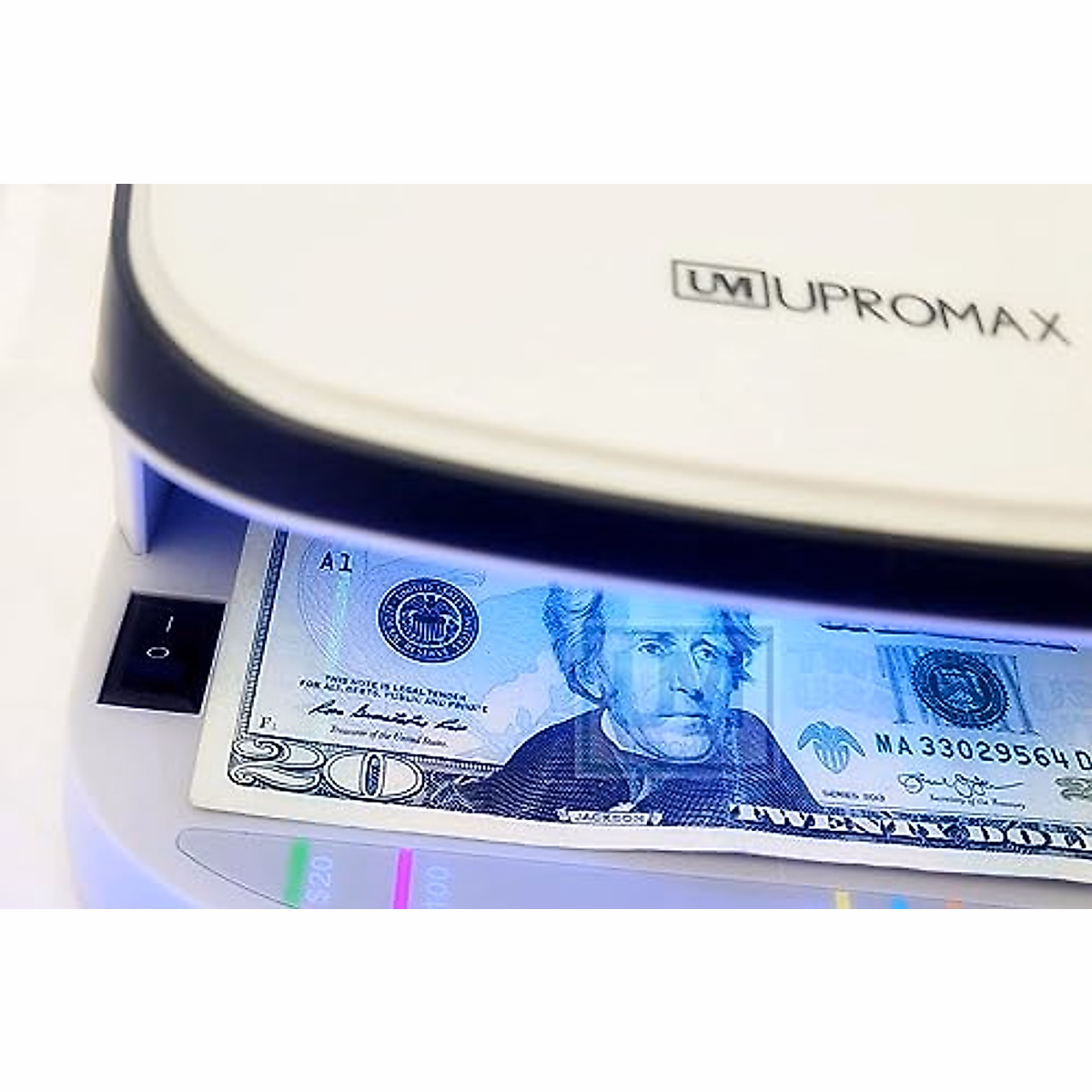 UPROMAX UV Counterfeit Bill Money Detector MIUX09, Portable, Rechargeable, Lightweight, Bills Credit Cards Banknote Passports IDs All Currencies, Auto ON/Off, LED Light Currency Check Billetes Falsos