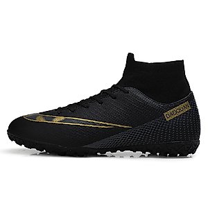 UNIQUFERANGER World performance team shooter Fg/Ag hard sock mouth World Cup football shoes sneakers XX 17.2 Firm Ground Cleats Soccer Shoe (U.S. size 4-12) (11, BLACK)