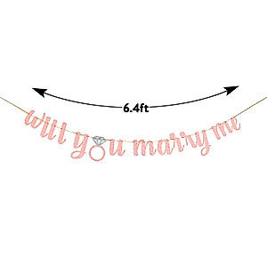 Rose Gold Will You Marry Me Banner - for Proposal Party, Wedding Sign, Bridal Shower, Valentine's Day Garland, Marriage Engagement Party Supplies