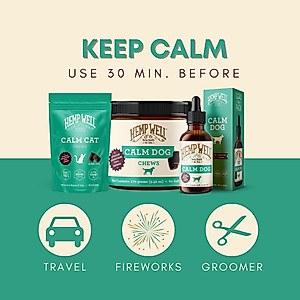 Hemp Well Calm Dog Soft Chews: Organic, Melatonin and Hemp Infused Calming Chews for Dogs with Anxiety, Separation Anxiety Relief and Stress Relief - 1 Pack Chews