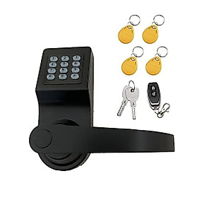 Colosus Electronic Trusted Digital Keyless Door Lock, Keypad – Smartcode Security, Grant & Control Access for Home, Office (Black - 4 Key Fobs)