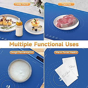 Warming Mat for Food - PHYSEN Electric Warming Tray for Buffet - Silicone Fast Heating Tray - Adjustable Temperature Warming Pads for Parties - Rollable & Portable Warming Kitchen Mat for Home Travel