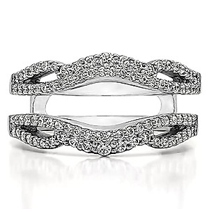 TwoBirch 0.57 Ct. Double Infinity Wedding Ring Guard Enhancer in Sterling Silver (CZ or MOISSANITE) (Moissanite, 5)
