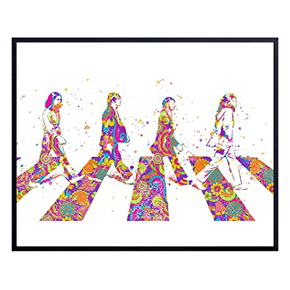 The Beatles Poster Wall Art - 8x10 Beatles Memorabilia - Beatles Gifts - Beatles Wall Decor - John Lennon, Paul McCartney, Ringo Starr, George Harrison - Abbey Road - 60s Music