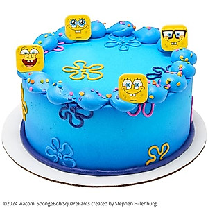 DecoPac SpongeBob SquarePants™ Mood Faces Rings, SpongeBob Cupcake Decorations Featuring SpongeBob SquarePants, Yellow - 24 Pack