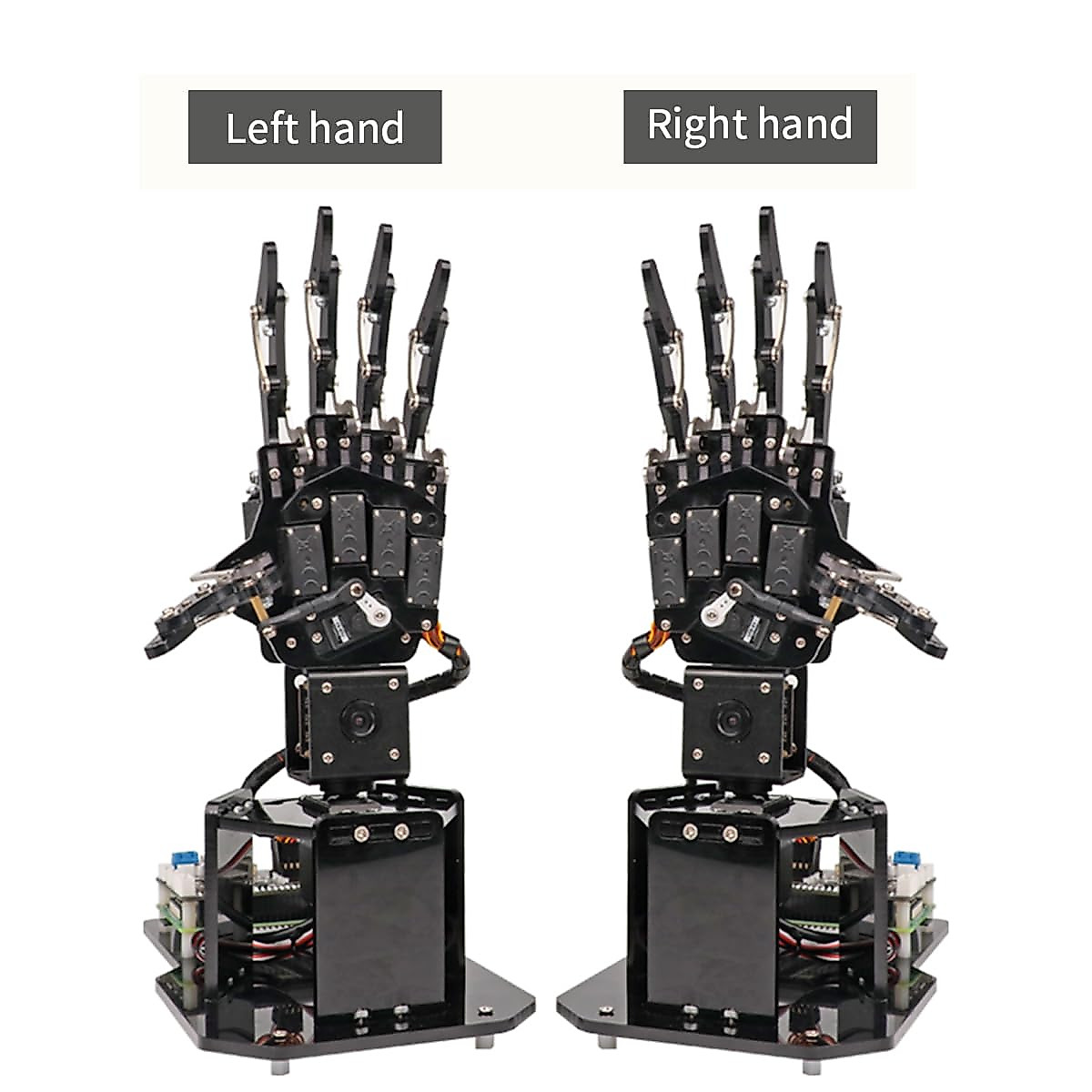 HIWONDER uHandPi Raspberry Pi Robotic Hand AI Vision Bionic Mechanical Hand with Python Programming Powered by Raspberry Pi 4B 4GB (Left Hand)