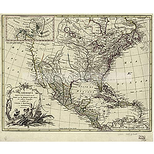 1757 Map| North America| L'Amerique septentrionale, Map Size: 20 inches x 24 inches |F