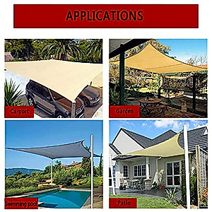 JLCP Square Awning 3,6X3,6M Balcony Sun Shade Protection Waterproof Windproof 90% UV Block Breathable Rectangle Sail Canopy for Outdoor Patio Garden Lawn Pergola Decoration,Light Brown