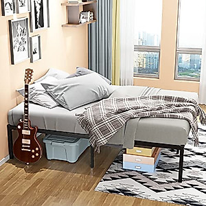 Weehom King Bed Frame 14 Inch Metal Platform Bed Frames No Box Spring Needed, Mattress Foundation, Heavy Duty Steel Slat Support, Large Underbed Storage Space, Easy Assembly, Black