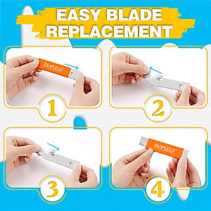 DIYSELF Box Cutters 12 Pack, Utility Knife, Box Cutter Retractable with Razor Blade, Box Opener for Package, Utility Knives for Office, School, Home, Flat Box Cutter for Women, Letter Opener for Mail