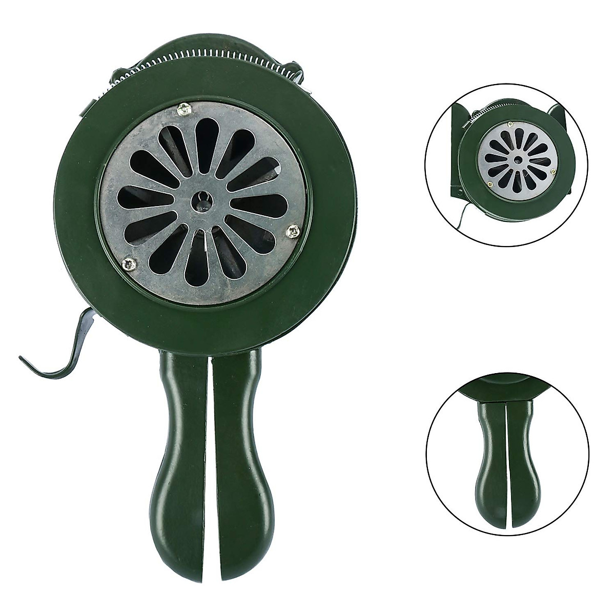 YaeGarden Loud 110±2dB Mount Metal Hand Crank Portable Metal Alarm/Siren