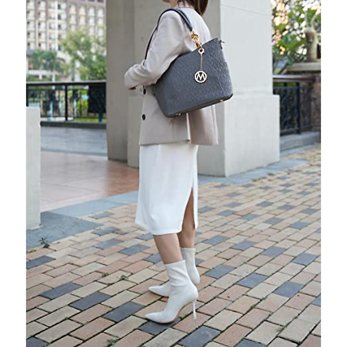 MKF Collection Shoulder Bag for Women, PU Leather Pocketbook Top-Handle Crossbody Purse Tote Satchel Handbag Mustard