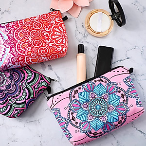 Sanwuta 12 Pieces Cosmetic Bags Makeup Bags Printed Roomy Toiletry Bag Waterproof Beauty Bag Organizer Pouches with Zipper Makeup Accessories for Women(Classic Style)