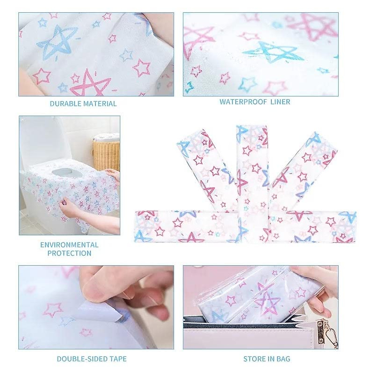 Disposable Toilet Seat Covers - 20pk (Stars)