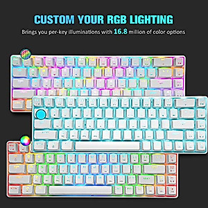 60% Mechanical Gaming Keyboard Blue Switch Mini 68 Keys Wired Type C Chroma RGB 18 Backlit Effects,Lightweight Gaming Mosue 6400DPI Honeycomb Optical,Gaming Mouse Pad for Gamers and Typists(Green)
