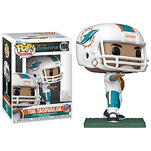 Team Football Dolphins Pop Figure Tua Tagovailoa Player Bunded woth Mad Lids Cap Blind Bag 2 Pack Case National League 3-Items