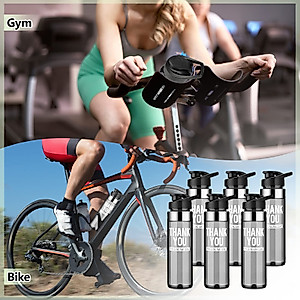 Inbagi 12 Pcs Thank You Gifts Plastic Water Bottle 21oz Snap Lid Water Bottle Portable Sports Water Bottle Thank You for Being Awesome Sign Employee Appreciation Gifts for Teacher Volunteer Coworker