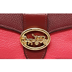 Coach Womens Georgie Crossbody Bag (Colorblock - Pebbled Leather - Oxblood - Wine)