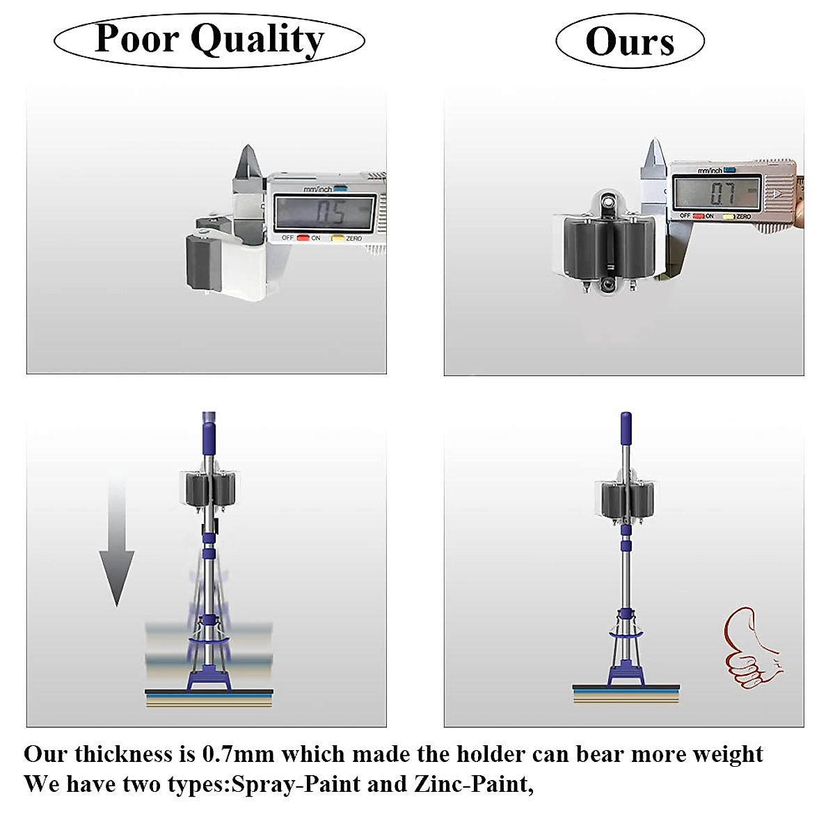 3-H Broom Hanger,Mop Holder Wall Mount 4 Pack, Broom Holder Wall Mount for Hanging and Organizing Shovel,Rake,Brush,Yard Tools in Kitchen,Laundry Room,Bathroom,House(black)