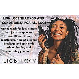 Lion Locs Shampoo and Conditioner for Dreads, Sisterlocks, Locks, & Dreadlocks | Lightweight Vegan Co Wash (8oz)