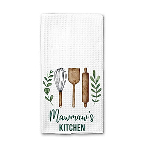 DiandDesignGift Mawmaw's Kitchen Towel - Tea Towel Kitchen Decor - Mawmaw's Kitchen Soft and Absorbent Kitchen Tea Towel - Decorations House Towel - Kitchen Dish Towel Mawmaw's Birthday Gift