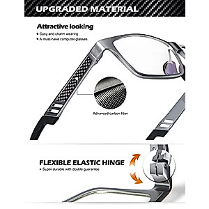 ANYLUV Blue Light Blocking Glasses Men Computer Gaming Blue Screen Glasses Mens Blue Light Blocker Glasses Rectangle Metal frame UV400 Clear Lens