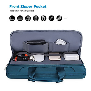 MOSISO 360 Protective Laptop Shoulder Bag Compatible with MacBook Air 15 inch M2 A2941 2023/Pro 16 inch M3 M2 M1 2023-2019, 15-15.6 inch Notebook,Matching Color Sleeve with Belt, Teal Green