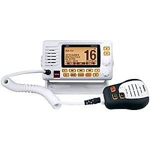 Uniden UM725G Marine VHF Radio, All USA, Canada, and Intl. Marine Channels, 1Watt/25Watt Transmit Power, Largest LCD Screen in Class, NOAA Weather Channels w/Alerts, Speaker Mic, GPS Built-in.