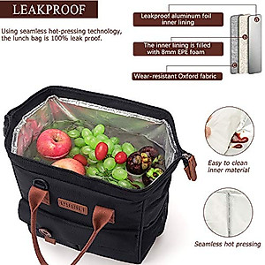 Lunch Bag with Leak Proof Material, Insulated Lunch Box for women/men, Lunch Tote Bag for Work/Picnic/Hiking/Beach/Fishing (zebra pattern)