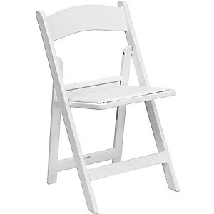 TentandTable White Resin Stackable Folding Chairs | 8 Pack | Heavy Duty | 300-Pound Capacity | for Banquets, Weddings, and Events