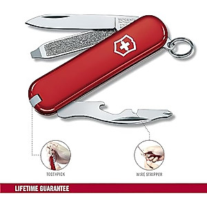 Victorinox Rally 58mm Swiss Army Knife - 9 Function Small Pocket Knife, Red