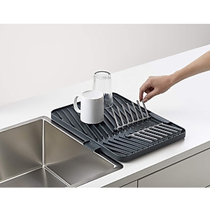 Joseph Joseph - 85139 Joseph Joseph Flip-Up Drain Board with Foldable Dish Rack, One-size, Gray