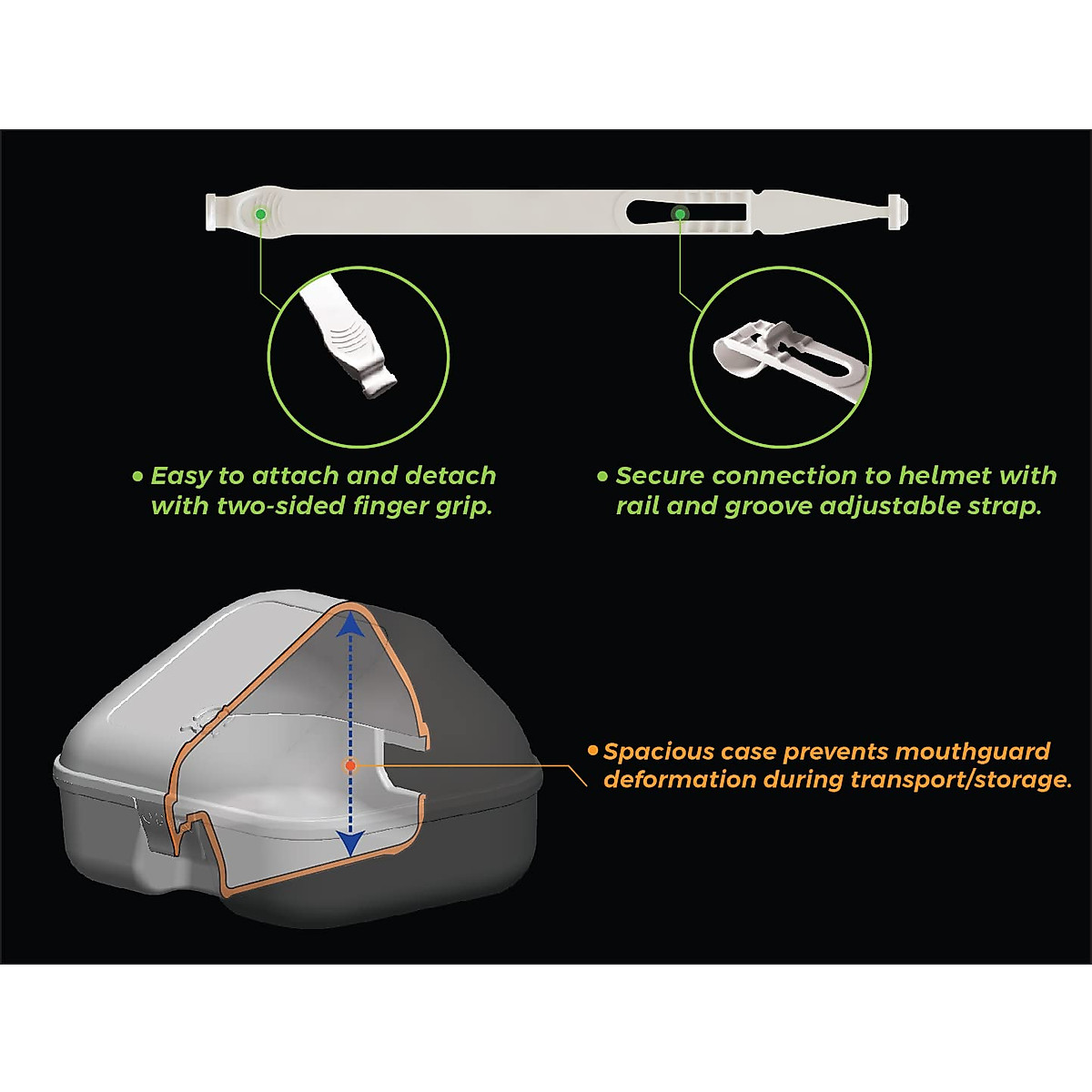 COOLLO SPORTS Lip Guard Mouthguard MAXX/Might Football and High Impact Sports Lip Protector for Adults & Youth (Strap Included) (American Flag -Gold -(One Layer), with Case (Adult 8+))