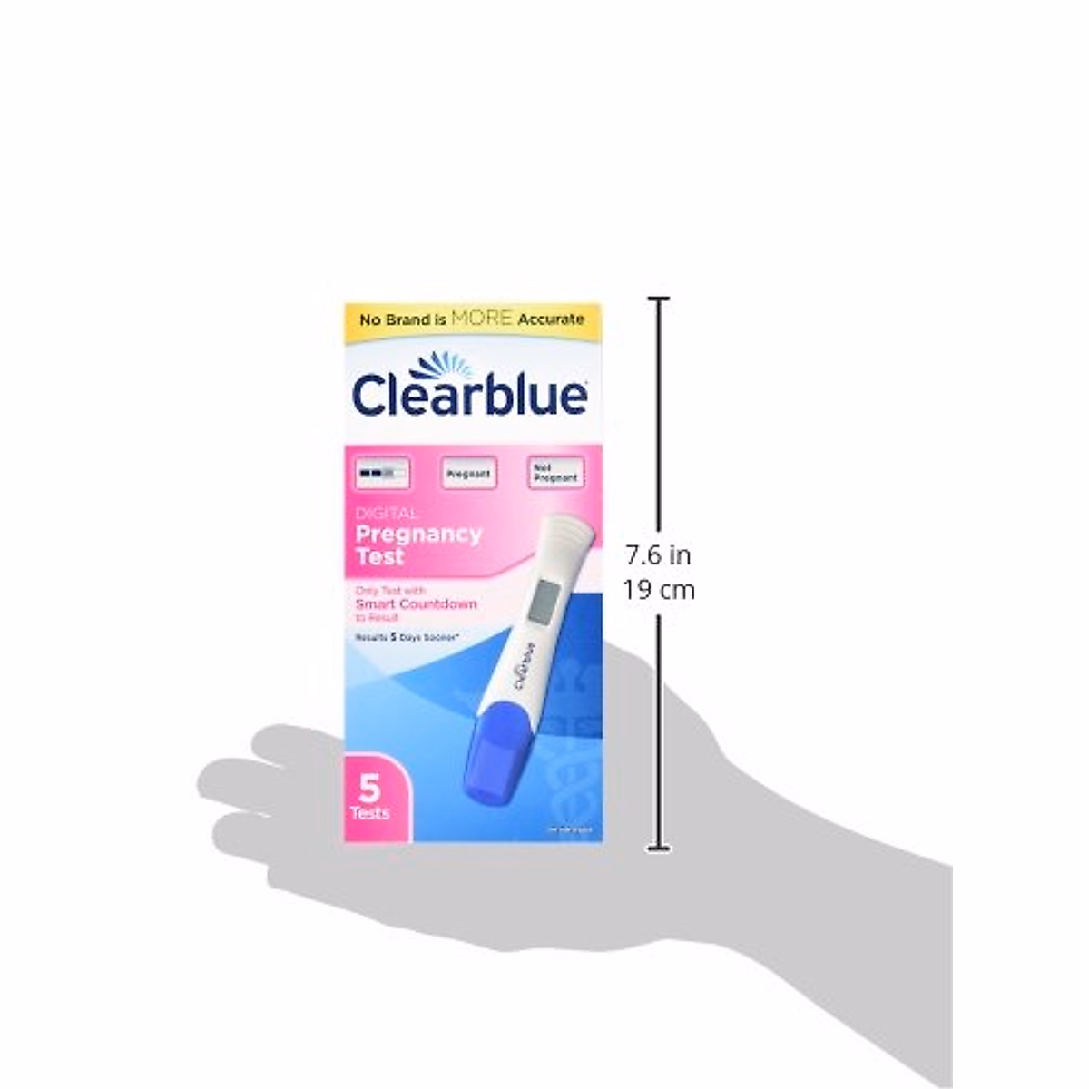 Clearblue Digital Pregnancy Test with Smart Countdown, 5 count