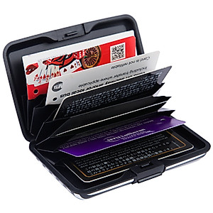 ELFISH Mini RFID Aluminum Wallet Credit Cards Holder Business Card Case Metal ID Case for Men Women (Crane)