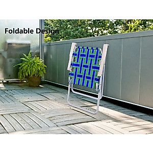 HAPPYGRILL 4 Pack Folding Chairs Set Portable Lightweight Web Dining Chair for Patio Garden Beach Party