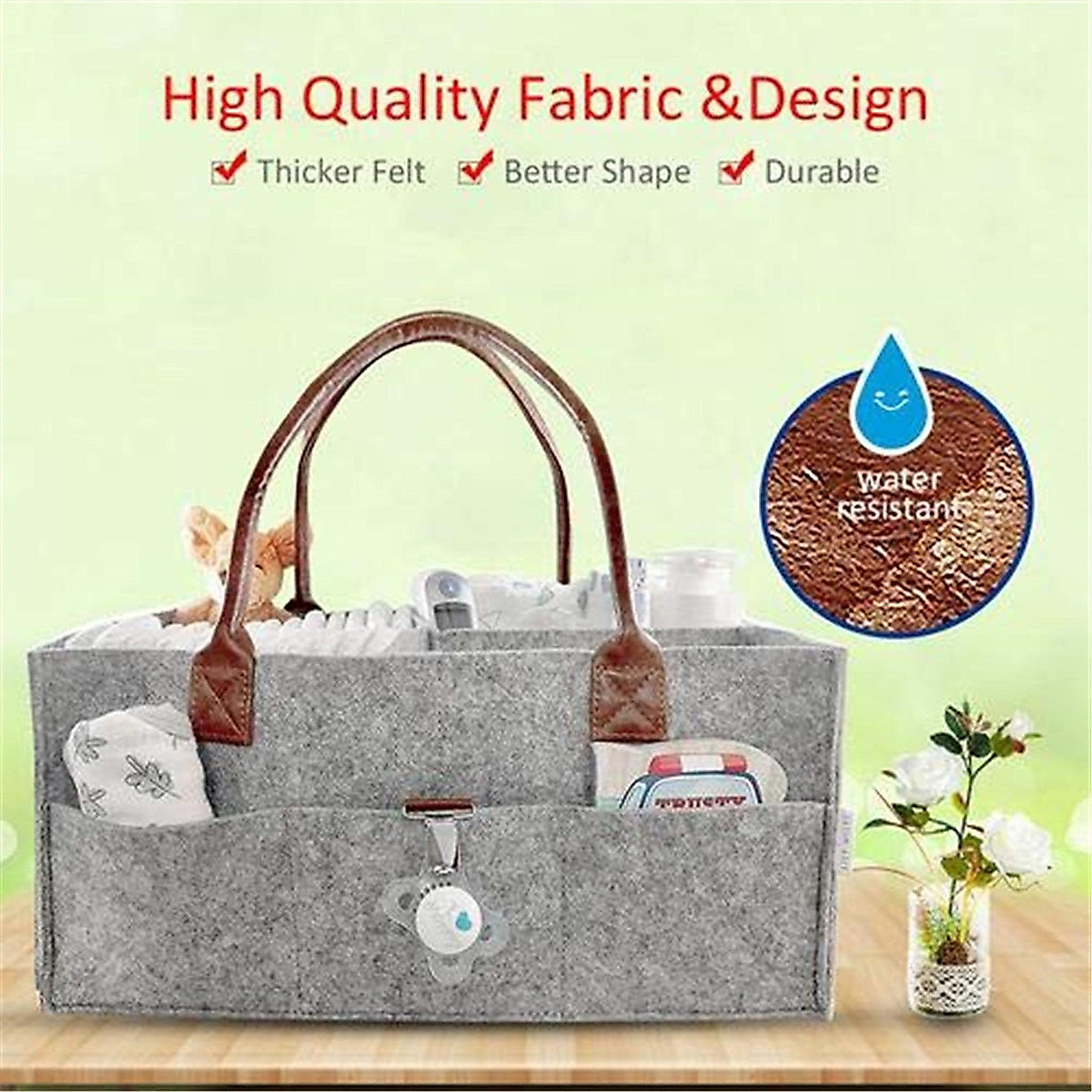 Storage Bag, Durable and Lightweight Foldable Felt Storage Bag Portable Lightly Multifunction Changeable Compartments for Car Travel Indoor