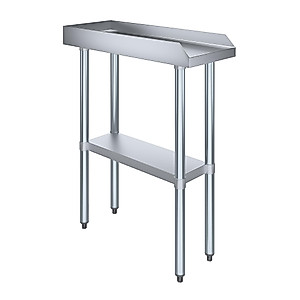 AmGood Commercial Work Table with Backsplash and Sidesplashes | Height: 35" | Stainless Steel Prep Table for Kitchen, Restaurant, Garage, Laundry | NSF (12" Long x 30" Deep)