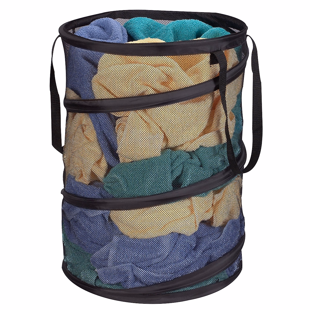Household Essentials 2026 Pop-Up Collapsible Mesh Laundry Hamper | Black, 25" H