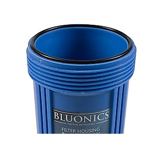 Bluonics 2 Pack of 10" Whole House Water Filter Housing System uses Standard Size 4.5 x 10 Cartridges - Complete with Wrench, Bracket and Screws