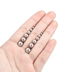 Tornito 14 Pairs Stainless Steel Ball Stud Earrings Barbell Cartilage Tragus Helix Ear Piercing For Men Women 2-8mm Silver Black