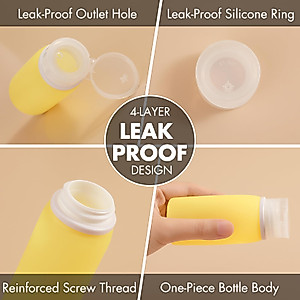 Muslish 21 Pack Leak Proof Silicone Travel Bottles Set, TSA Approved Containers for Toiletries, Travel Size Accessories and Shampoo Conditioner Bottles with Toiletry Bag (BPA Free)