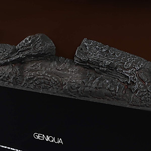 Geniqua 26" Wall Mounted Electric Fireplace Heater Adjustable 700w/1400w Log LED Flame Indoor Home Living Room Office Furniture