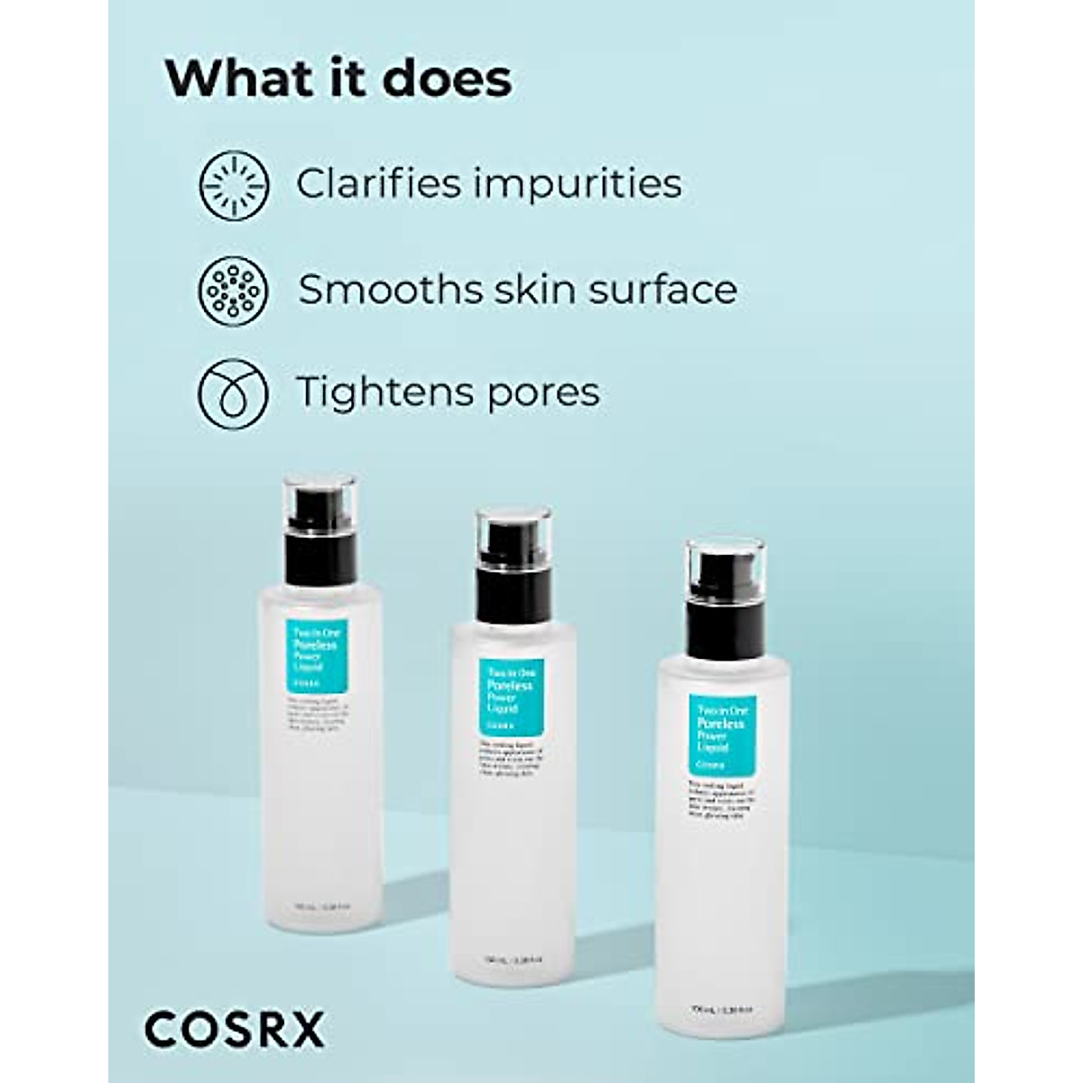 COSRX Two in One Poreless Power Liquid, 100ml / 3.38 fl.oz | Tightening Pores | Korean Skin Care, Animal Testing Free, Paraben Free
