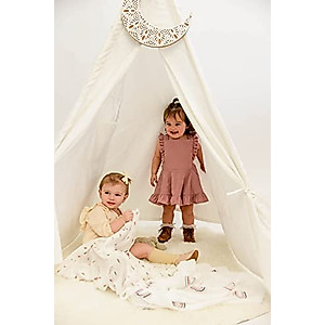 Brilliant Bambino - Baby Swaddle Blanket - 2 Pack | Boho Rainbows + Raindrops Set | Muslin Cotton Blend | Newborn Essentials | Boys & Girls Baby Stuff | Receiving Blanket | Rainbow Baby |