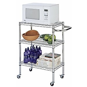 21" Deep x 24" Wide x 39" High Chrome Kitchen Cart
