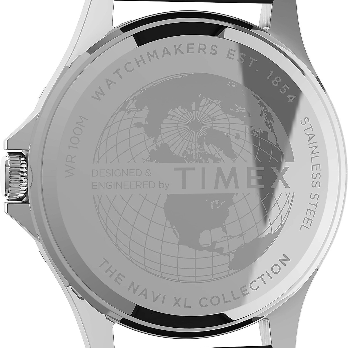 Timex Men's Navi XL 41mm Watch – Stainless Steel Case Blue Dial with Black Silicone Strap