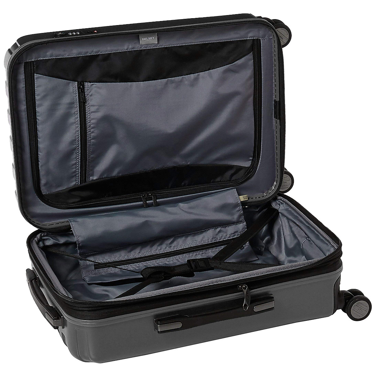 DELSEY PARIS Titanium Hardside Expandable Luggage with Spinner Wheels Carry-On Luggage, Graphite, Carry-On 21 Inch